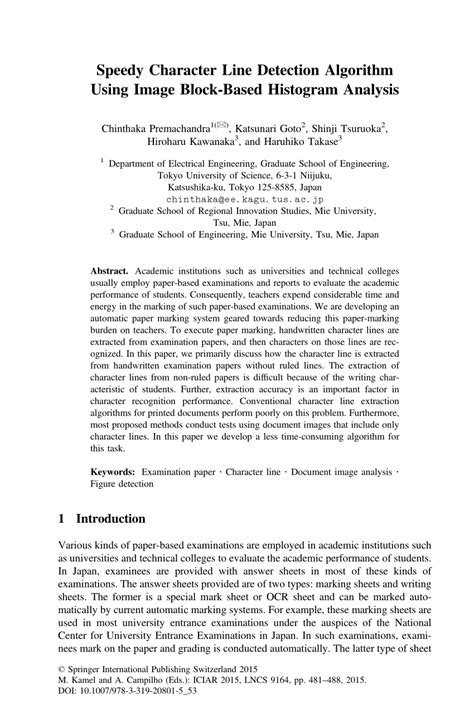 Pdf Speedy Character Line Detection Algorithm Using Image Block Based Histogram Analysis