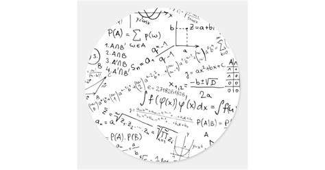 Math Geek Mathematics Problem Solving Pattern Classic Round Sticker Zazzle