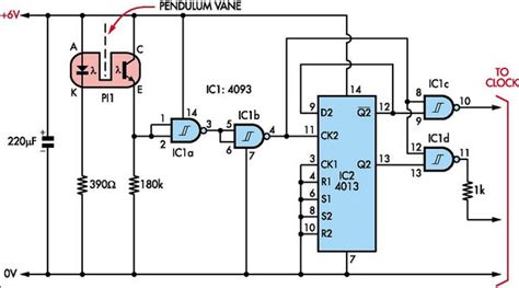 Pendulum Controlled Clock Circuit Diagram