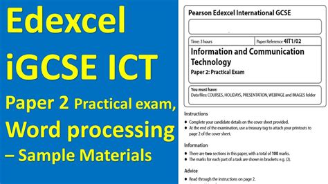 Edexcel Igcse Ict Paper 2 Word Processing Question Sam Youtube