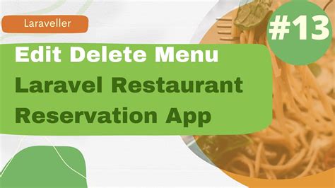 13 Edit Delete Menus Laravel Restaurant Reservation Website Laravel 9 Tutorial Youtube