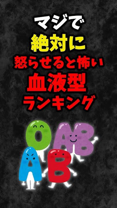 マジで絶対に怒らせると怖い血液型ランキング Shorts Youtube