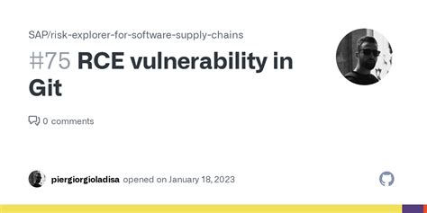 rce vulnerability in git · issue 75 · sap risk explorer for software