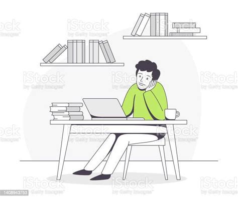 집에서 노트북에 앉아있는 젊은 남자와 프리랜서 원격 작업 벡터 일러스트 레이 션 개념에 대한 스톡 벡터 아트 및 기타 이미지