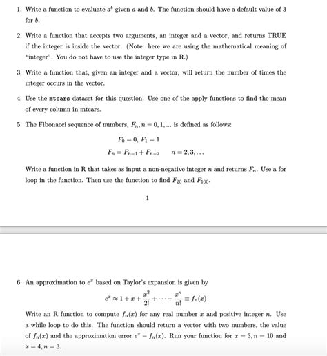 Solved Write A Function To Evaluate Ab Given A And B The Chegg