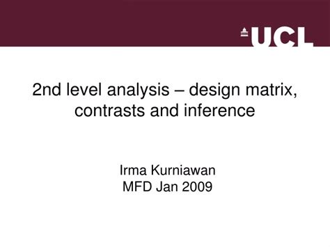 Ppt Nd Level Analysis Design Matrix Contrasts And Inference