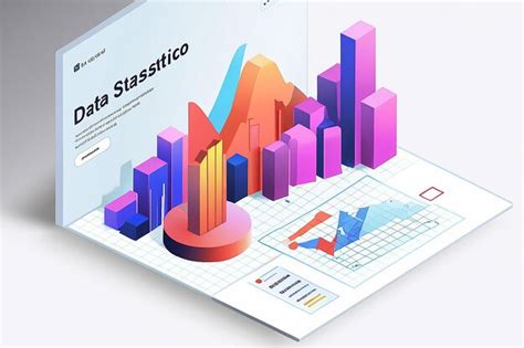 Data Statistics Visualization Isometric Landing Page Premium Ai