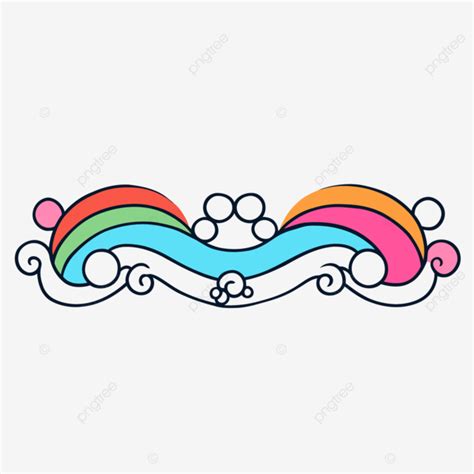 Simple Divider Vector Sticker Clipart The Rainbow Icon Has Colorful Cartoon Characters At The
