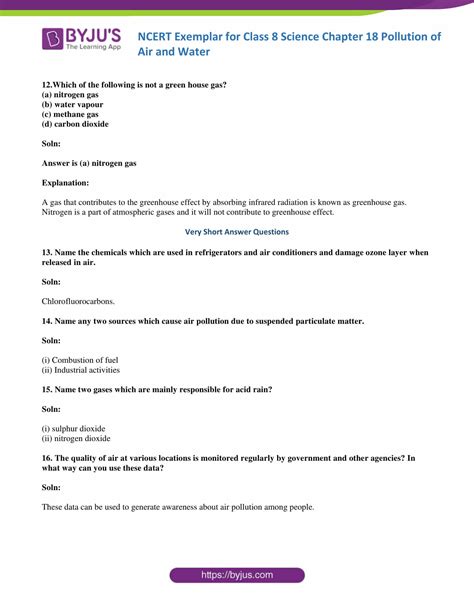 Ncert Exemplar Class 8 Science Solutions Chapter 18 Pollution Of Air