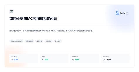 如何修复 Rbac 权限被拒绝问题 Labex