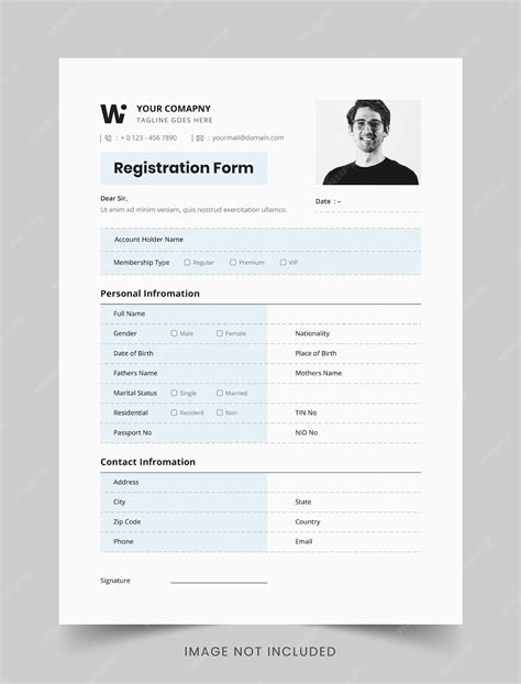 Premium Vector Registration Form Layout