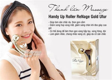 Thanh Lăn Massage Handy Up Roller Renage Gold Ufurl Nhật Bản