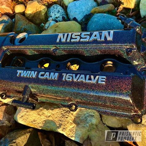 Nissan Valve Cover Finished With City Lights Prismatic Powders