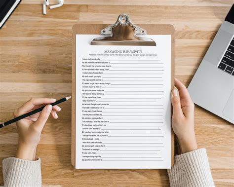 Managing Impulsivity Worksheet Impulse Control Executive Function