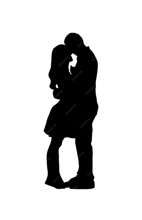 Premium Vector Romantic Couple Vector Illustration Of A Silhouette Of