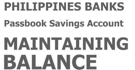 Magkano Ang Maintaining Balance Sa Pag Open Ng Passbook Savings Account