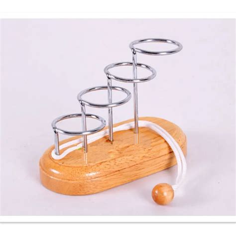 Wowhot 3d Metal Wooden String Puzzlecreative Iq Brain Teaser Rope