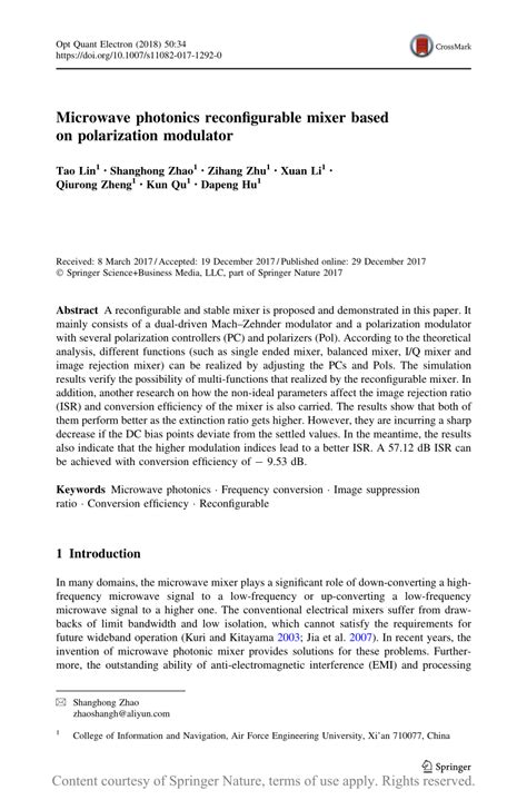 Microwave Photonics Reconfigurable Mixer Based On Polarization