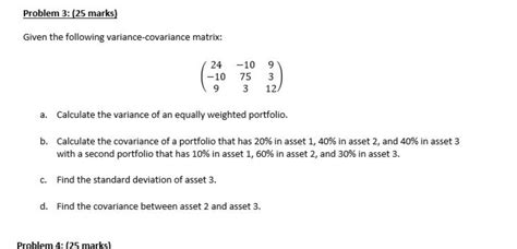 Problem Marks Given The Following Chegg
