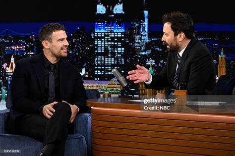 Actor Theo James During An Interview With Host Jimmy Fallon On News