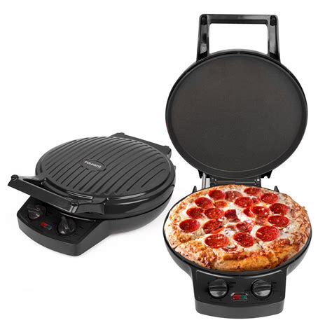 Courant Heavy Duty Pizza Maker Oven And Electric Grill Non Stick 12 Inch Black