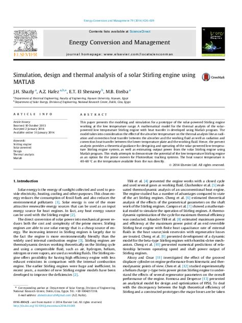 Pdf Simulation Design And Thermal Analysis Of A Solar Stirling Engine Using Matlab Pdf Simulation Design And Thermal Analysis Of A Solar Stirling Engine Using Matlab