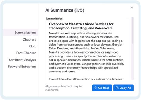 온라인 AI YouTube 동영상 요약 도구