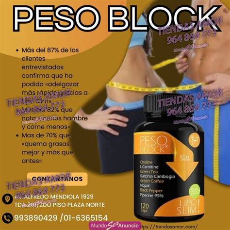 Bloqueador De Carbohidratos Peso Block Quema Grasas Potente En Lima