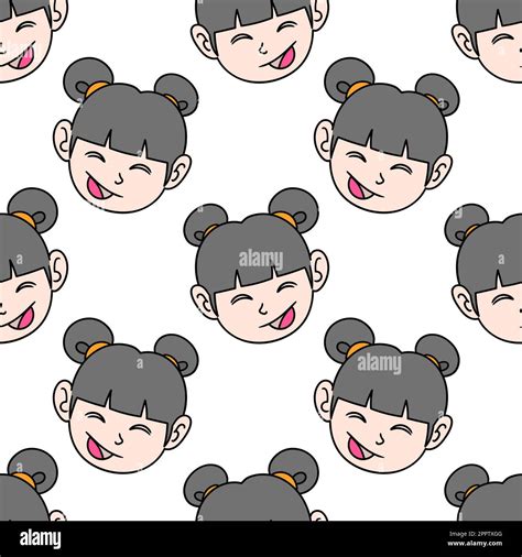 Chinese Beauty Girl Seamless Pattern Textile Print Repeat Pattern