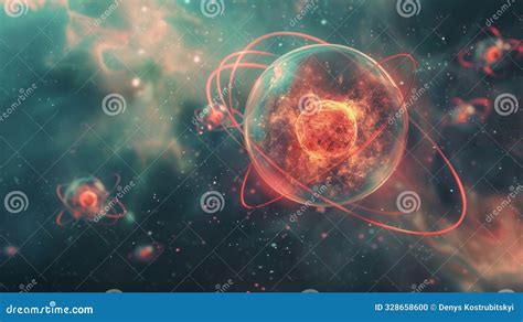 Vibrant Atomic Explosion Of Nuclear Fission Energy Release And Particle