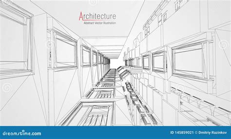 Modern Architecture Wireframe Concept Of Urban Wireframe Wireframe Building Illustration Of