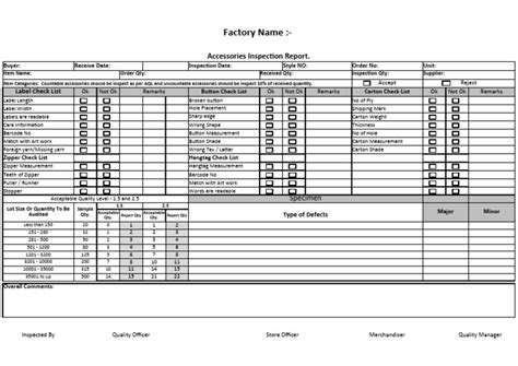 Accessories Inspection Reportupdate Pdf
