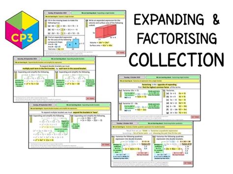 Expanding And Factorising Collection Bundle Teaching Resources