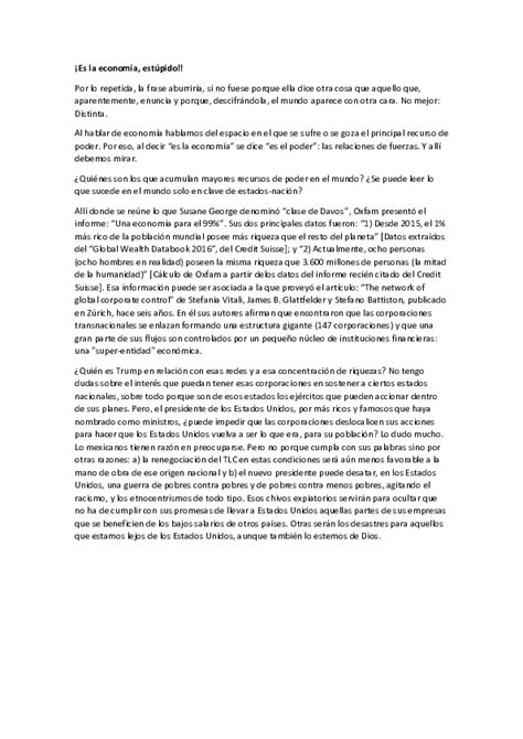 Pdf Es La Economía Estúpido