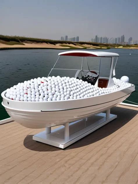 A Close Up Of A Boat With A Lot Of Golf Balls On It Seaart Ai