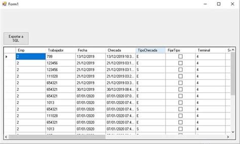 Error Al Exportar A Sql Server Desde Datagridview Que Muestra Información De Access Net