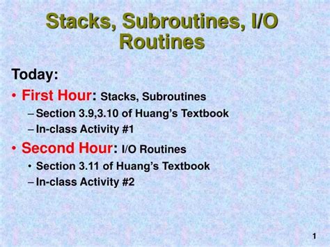 ppt stacks subroutines i o routines powerpoint presentation free