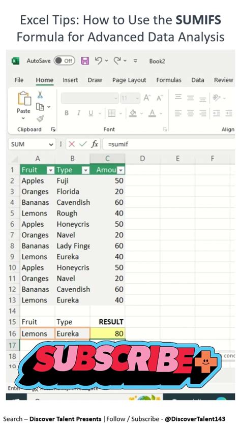 mastering the sumifs function in excel how to use the sumifs formula
