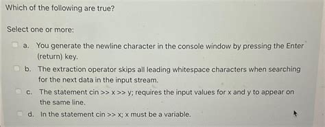 Solved Which of the following are true?Select one or more:a. | Chegg.com