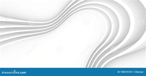 White Abstract Background Smooth White Lines With Shadow 3d Rendering Image Stock Illustration
