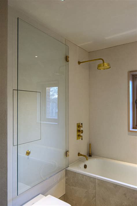 Brushed Brass Bath Screen London Caledora
