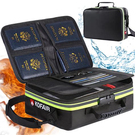 Buy Kofair Fireproof Document Bag 16 X 11 X 5 Inch With Lock And Reflective Strip Fireproof