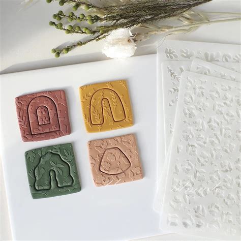 과일꽃 패턴 폴리머 클레이 투각 텍스처 부드러운 도자기 공예 엠보싱 도구 Diy 귀걸이 쥬얼리 투명 스탬프 패드 Aliexpress