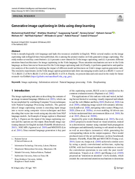 pdf generative image captioning in urdu using deep learning