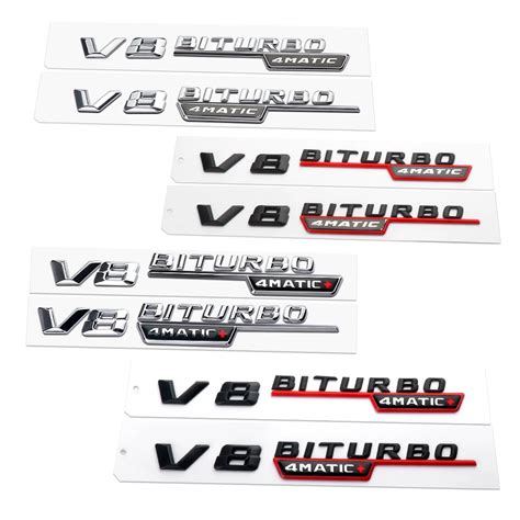 3d Abs 자동차 스티커 V12 V8 Biturbo 4matic 엠블럼 배지 후면 트렁크 사이드 바디 데칼 메르세데스 벤츠