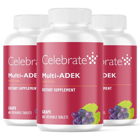 Celebrate Vitamins High Adek Bariatric Multivitamin With Iron Chewables
