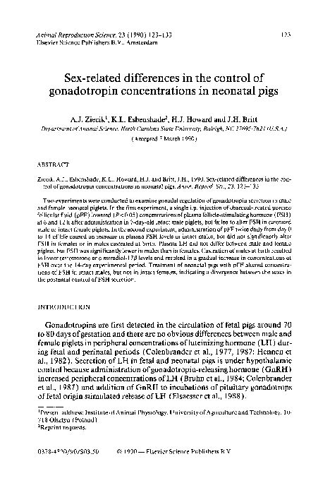 Pdf Sex Related Differences In The Control Of Gonadotropin
