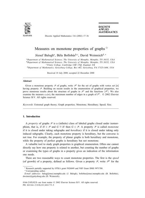 Pdf Measures On Monotone Properties Of Graphs Dokumentips Pdf Measures On Monotone Properties Of Graphs Dokumentips