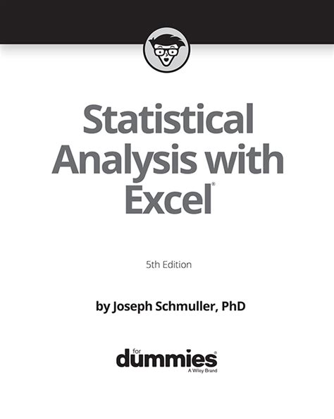 Title Page Statistical Analysis With Excel For Dummies 5th Edition