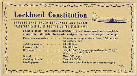 Lockheed Constitution First Transcontinental Flight Post Card And